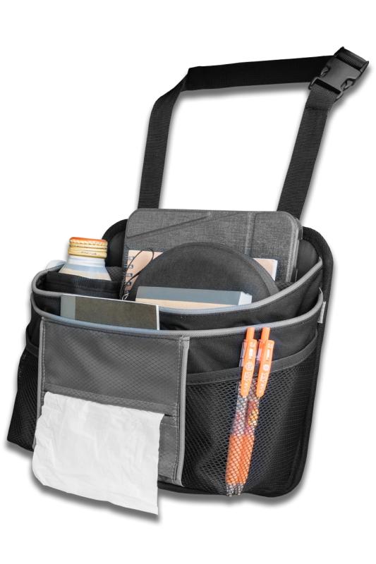 Ezo® Cabbie 車内 収納バッグ 車用 収納 助手席 荷物置き 収納ボックス シートバックポケット 後部座席 助手席収納 【保冷保温ドリンクホルダー付】【クッション付タブレット入れ】【ポケッ❶【10個のポケット】Cabbieは10個...