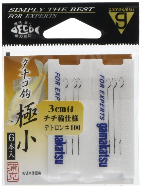 がまかつ(Gamakatsu) テトロン糸付 タナゴ鈎 フック 極小 ハリス-テトロン#100 釣り針入本数:6