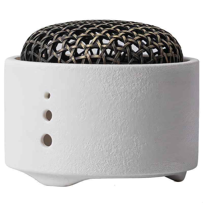 HannaFires 陶器製香皿セット - 香炉、香立て、クリップ、防火綿付き 家庭用室内アクセサリー ヨガスタジオ向け バレンタインデーギフト 雰囲気作りと心の浄化【香立て、クリップ、防火綿付き】 使いやすい香立てとクリップ、火災を防ぐ防...