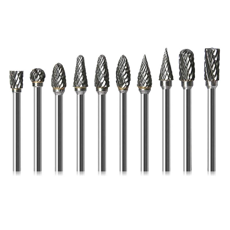10本セット 超硬バー タングステンバー ドリル カッター シャンク径 2.35mm 切削 研磨用材質：タングステン鋼シャンク径：2.35mmタングステン鋼材質が非常に硬く、金属（硬質鋼を含む）および非金属（大理石、翡翠、骨など）の切削・研...