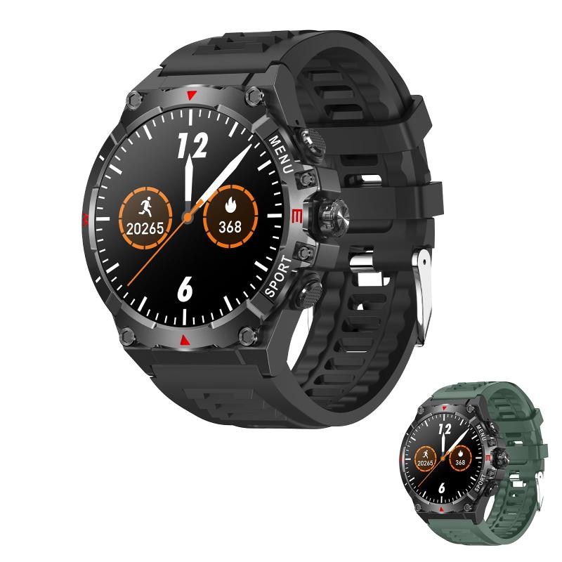 スマートウォッチ Smart watch【2026最新 米軍規格 GPS内蔵 AMOLED高精細大画面 钛合金表盘 IP68防塵防水耐衝撃 】Bluetooth通話 Line/メッセージ通知 100種類運動モード 1.43インチ 腕時計 活...