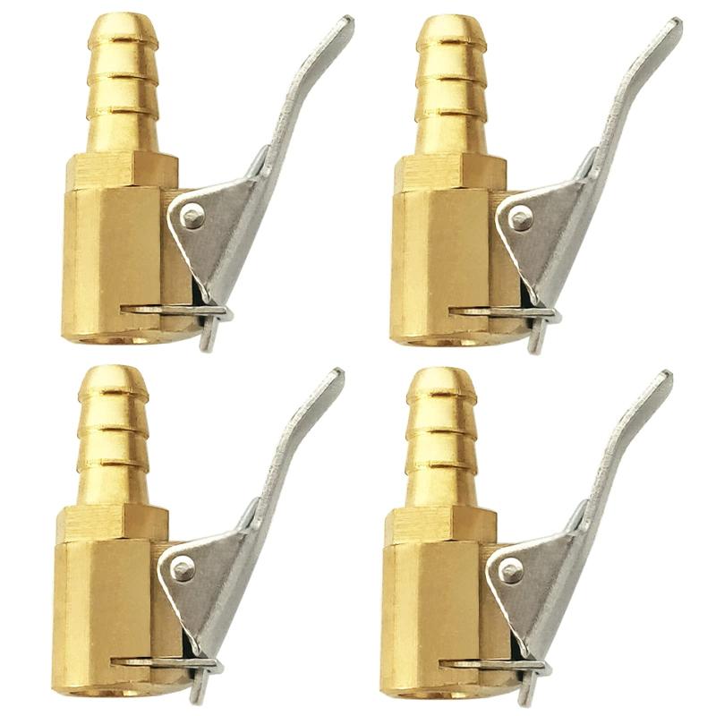 D.B.J タイヤエアチャック 4個 8mm カーエアーポンプスレッドノズルアダプター カーポンプアクセサリー 高速変換 ヘッドクリップタイプノズル インフレータポンプ 純銅【厳選素材】タイヤエアチャックは高強度のヘビーデューティブラス構造...