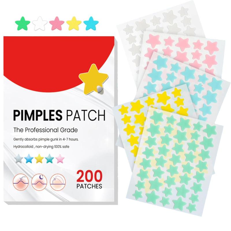 Selinear スキンケアパッチ 星型 可愛い スポット パッチ 200枚入り 5色 大容量 メイクツール 通勤 デート 運動⭐ 内容量 ：200枚入り5色、1色あたり40枚、長期間にわたって安心してご使用いただけます。⭐ ハイドロコロイ...
