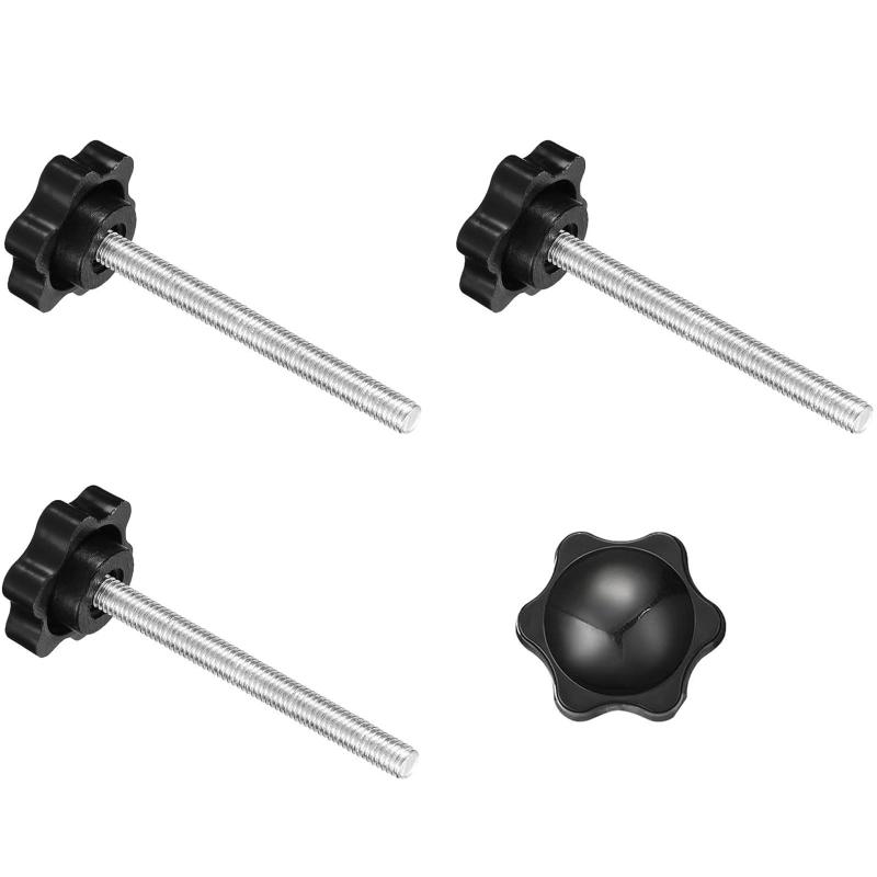 ファイブロブノブボルト クランプねじノブ ノブ ねじ ハンドルネジ 六角形スターノブ プラスチックグリップ 手締めハンドル 傘ベース・機械・家具用​[直径 32mm ]​[M5×50mm ]​[4 個セット]【製品仕様】：包装内容:六角形ス...