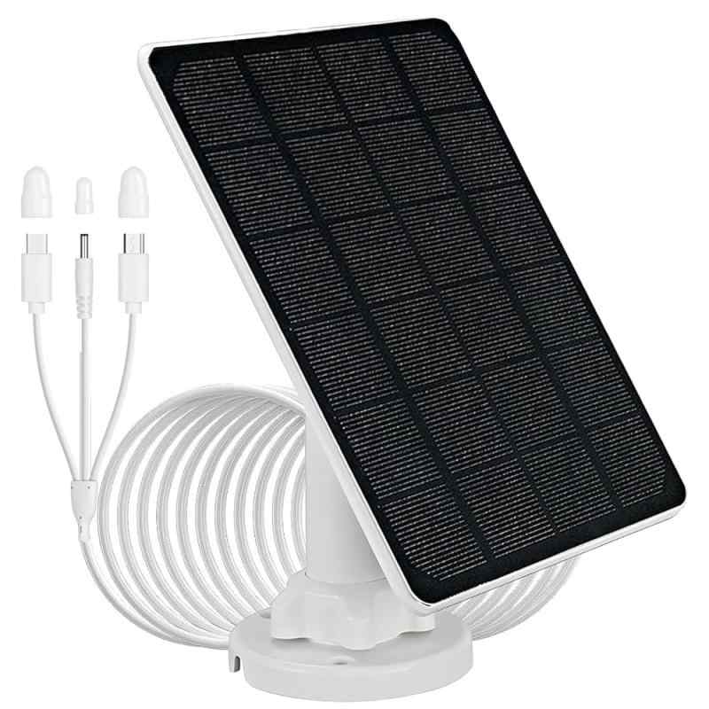 5V-3W ソーラーパネル 防犯カメラ用 micorUSB/Type-C/DC3513コネクタ付き IP65防水 3m充電ケーブル Reolinkcam argus3/3pro/pt altru/2/2E/eco/pro/pt 2k/go ...