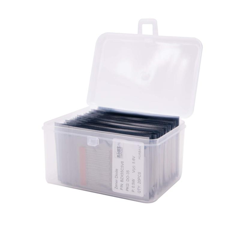 34Value x 20PCS 0.5W DO35 Zener Diode 2.0V 2.2V 2.4V 2.7V 3.0V 3.3V 3.6V 3.9V 4.3V 4.7V 5.1V 5.6V 6.2V 6.8V 7.5V 8.2V 9....