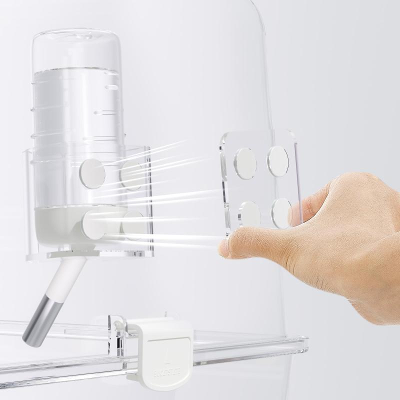 BUCATSTATE 強力マグネット給水ボトルホルダー｜落下しにくい安定設計＆高さ調整可｜工具不要で簡単取付｜金網＆アクリルケージ対応｜直径5cm以下ボトル対応｜ハムスター・小動物用【強力マグネットでしっかり固定・落下防止設計】高性能マグネ...