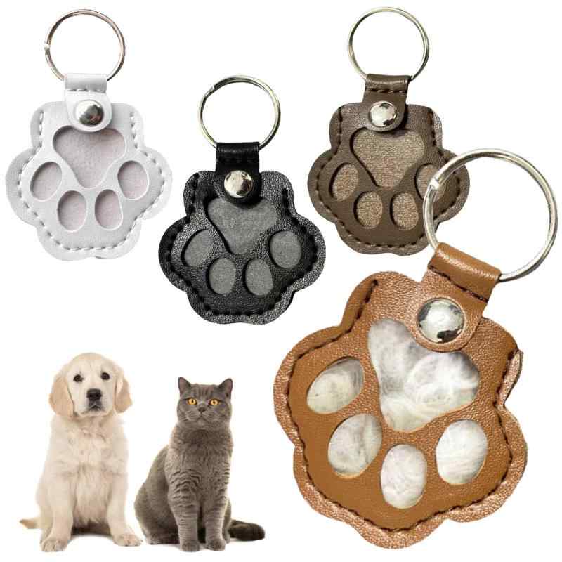 [DanYun] 4個セット 犬の毛 キーホルダー ペット 遺毛 ケース 猫の毛 メモリアルケース 肉球のカタチ 小動物 写真入れ 携帯便利 (ダークブラウン、ライトブラウン、ホワイト、ブラック)【想いをカタチに ペットメモリアルキーホルダ...