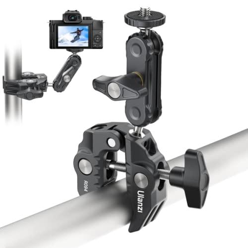Ulanzi スーパークランプ カメラマウント 開口幅60mm 360度回転 1/4インチネジ 3/8インチ 耐荷重1.5kg 偏向防止 緩み防止 雲台 撮影 ベストアングル 蟹バサミクランプ カメラホルダー ボールヘッド【圧倒的な安定性】...