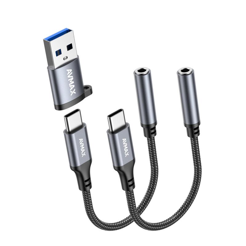 AVMAX USB C - 3.5mm オーディオヘッドホンアダプター HiFi Type c to Auxメスケーブル Phone 16 15 Plus Pro Max Pad S24 S23 S22 S21 S20 Ultra Pixe...