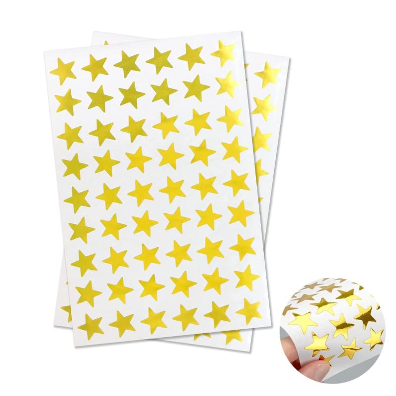 星 ステッカー シール 星 星シール 金 シール 星 金 ゴールド シール 手帳 飾り 可愛い 手帳用ステッカー 宿題 トイトレ お手伝い キッズ 学生 用品 60枚×10シート 600枚入【サイズ】星のサイズ約1.4*1.4cm、数量：1...