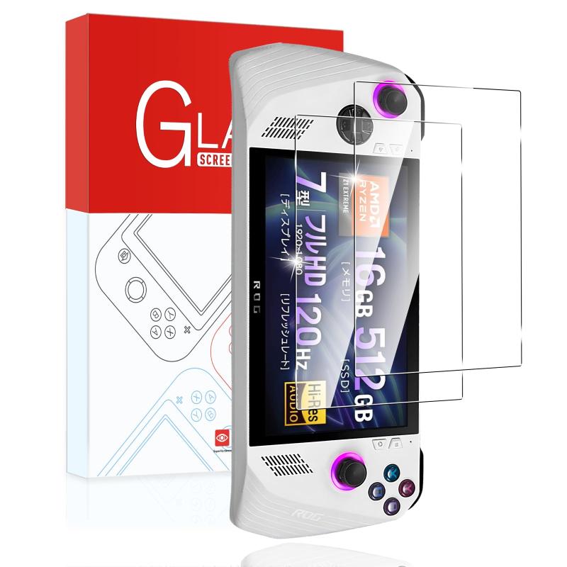 ASUS ROG Ally ガラスフィルム Vikisda【2枚セット】For ASUS ROG Ally 携帯ゲーム機 フィルム 強化ガラス 旭硝子素材 9H硬度 全面保護フィルム ラウンドエッジ加工 高透過率 自動吸着 指紋防止 気泡防...