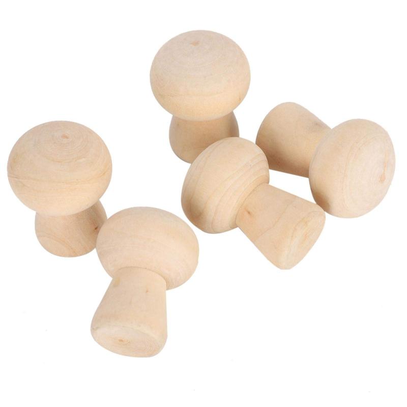 Sharainn ペグ人形本体、20個のDIYペグ装飾、芸術工芸品このペグ人形の本体は、ペンキ、フェルト、布、毛糸などで飾ることができます。高品質の天然木でできており、安全で環境に優しく、耐摩耗性があります。キュートなキノコの頭の形とシンプ...