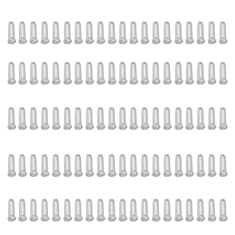 【ノーブランド品】MTB　自転車用　シフター　ブレーキ　ケーブル　チップ　キャップ　エンド　クリンプ　（シルバー）　100個高品質な金属素材: 耐久性と信頼性を実現シルバーのエレガントなデザイン: 自転車に優雅なアクセントを加える100個セ...