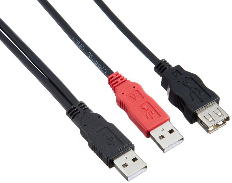 エレコム USBケーブル Y字Wパワーケーブル USB2.0 (USB A オス to USB A メス) 簡易パッケージ USB-AAE5DPBKUSB2.0(Standard-A)端子搭載のパソコン及びUSB2.0端子搭載のパソコン周辺...