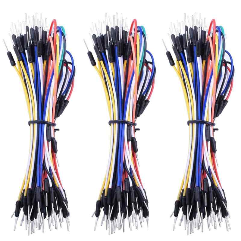 Hailege 3個セット 65pcs 多色フレキシブルブレッドボードソルダーレスジャンパーワイヤーオスからオスへの接続ワイヤーのパック Arduino Raspberry Pi Electronics DIY実験用の材質：銅被覆鋼、PVC...