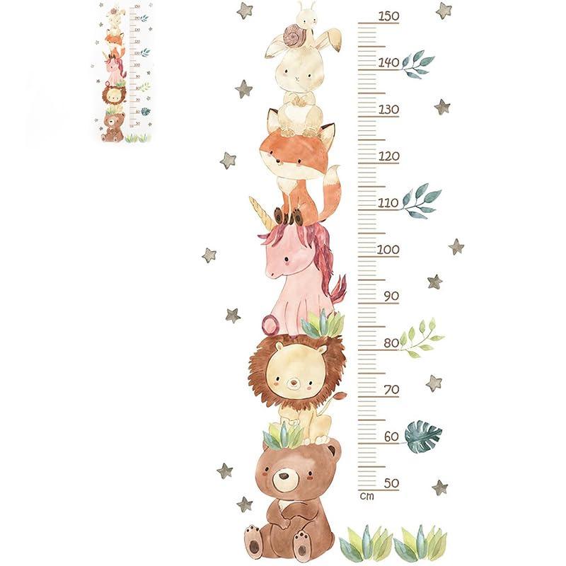 身長計 かべシール 身長ステッカー 森の動物たち ウォールステッカー 子供部屋 玄関 幼稚園 身長測 かわいい 装飾 インテリア 目盛り おしゃれ 子供の成長に最適 男の子 女の子へのギフト