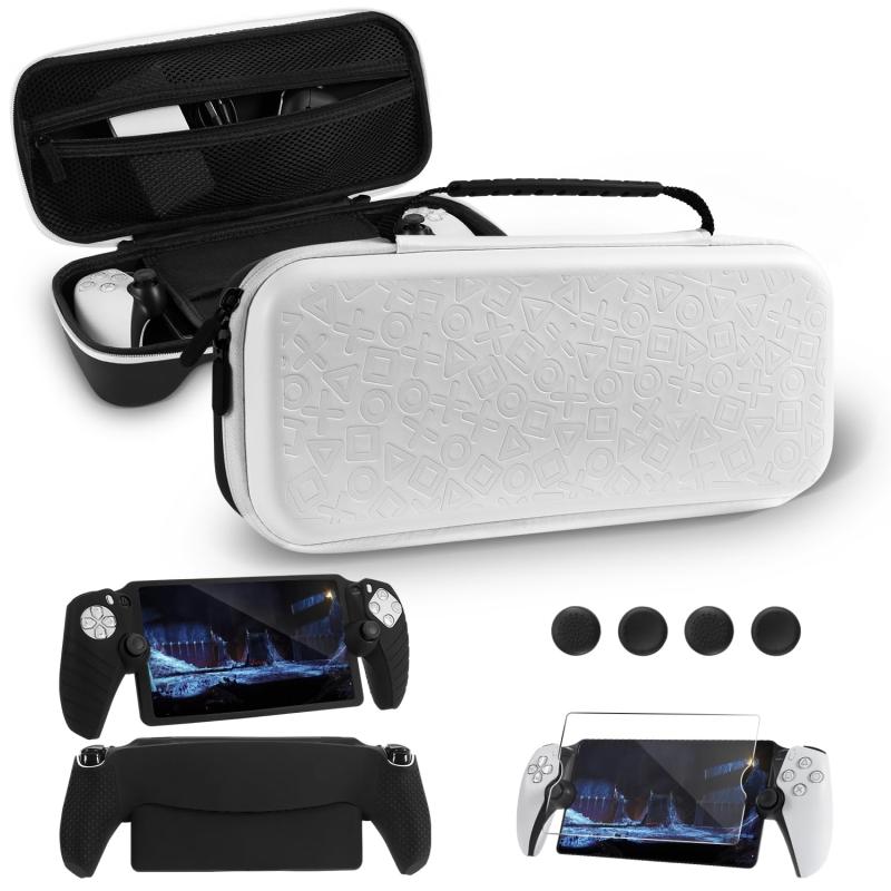 FUNLAB PS Portal 用 ケース Playstation Portal 用 収納ケース 収納バッグ プレイステーションポータル 保護ケース 8 in 1 psぽーたる 用 ケース セット psportal ケース 用 保護カバー...