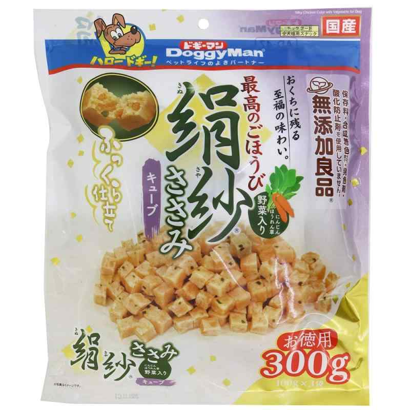 ドギーマン 犬用おやつ 絹紗 キューブ 野菜入り 100グラム (x 3)本体サイズ (幅X奥行X高さ) :28×6×34cm本体重量:0.35kg原産国:日本