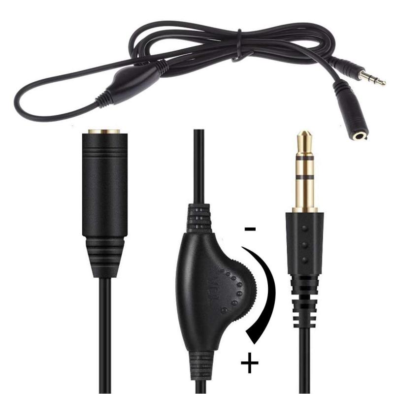 3.5mm ヘッドホン 延長 ケーブル 1M (ボリューム調節 ダイヤル付き)イヤホン 音量調節 ボリューム調節 3.5mm ヘッドホン 延長コードコネクタ形状 : φ3.5mm 3極 ステレオ ミニプラグ (オス) - ミニジャック (メ...
