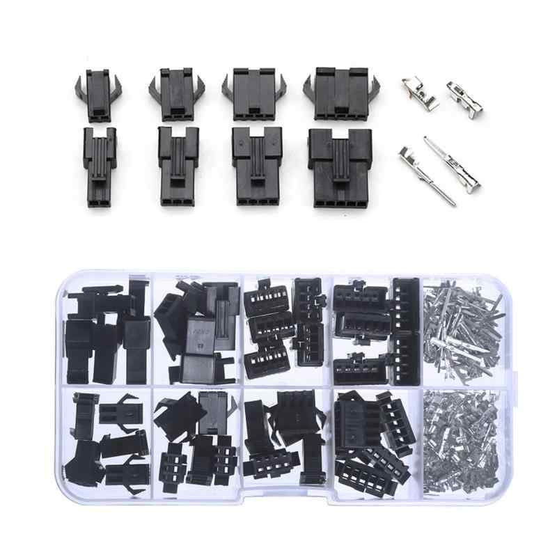 Ginhkok JST-SM ハウジングコネクター 200個入り 収納ケース付き 小型 コネクター オス/メス 2.54mmピッチ端子 圧着端子 アダプターキット 配線作業 端子 電子部品 2Pin/3Pin/4Pin/5Pin【セット内容...