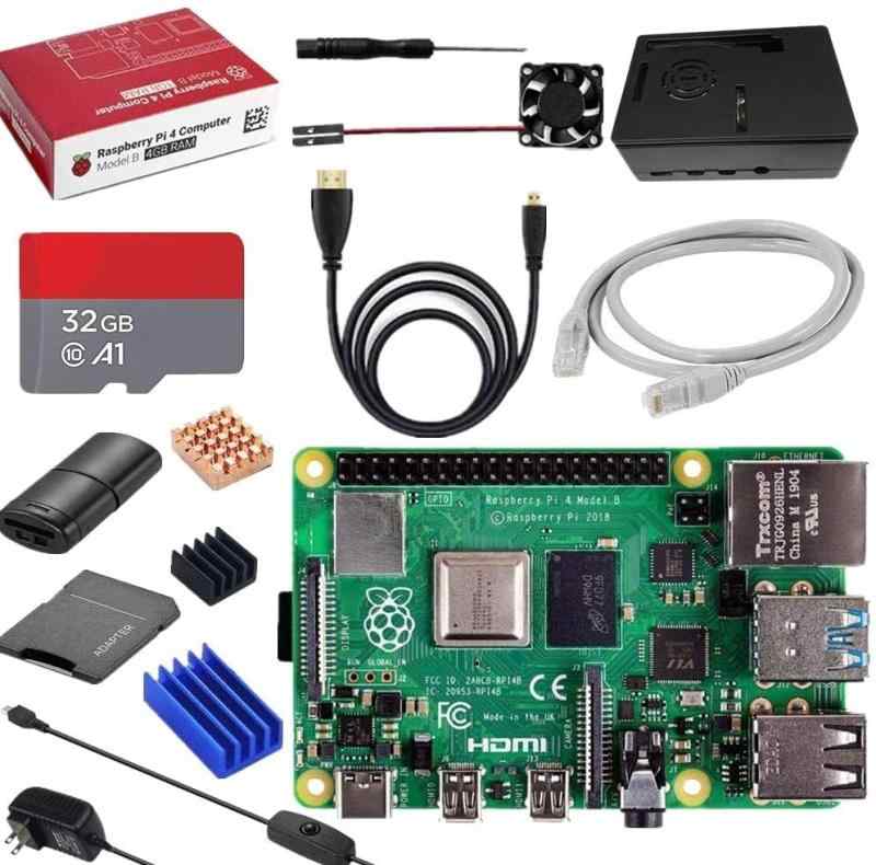 Vemico Raspberry Pi 4 Model B(RAM 4GB)技適マーク付き/ 32GBのMicroSDカード/ 5V 3A USB-Type-C ON/OFFスイッチ付き電源アダプター/MicroHDMI-to-HDMIケー...