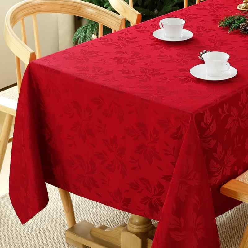Softalker テーブルクロス クリスマス-tablecloth【エレガントデザイン・ホリデー食卓の主役】ホリデーシーズンのテーブルコーディネートでお悩みですか？このテーブルクロスは、精緻なフラワーデザインとジャカード織りで立体感と自然...