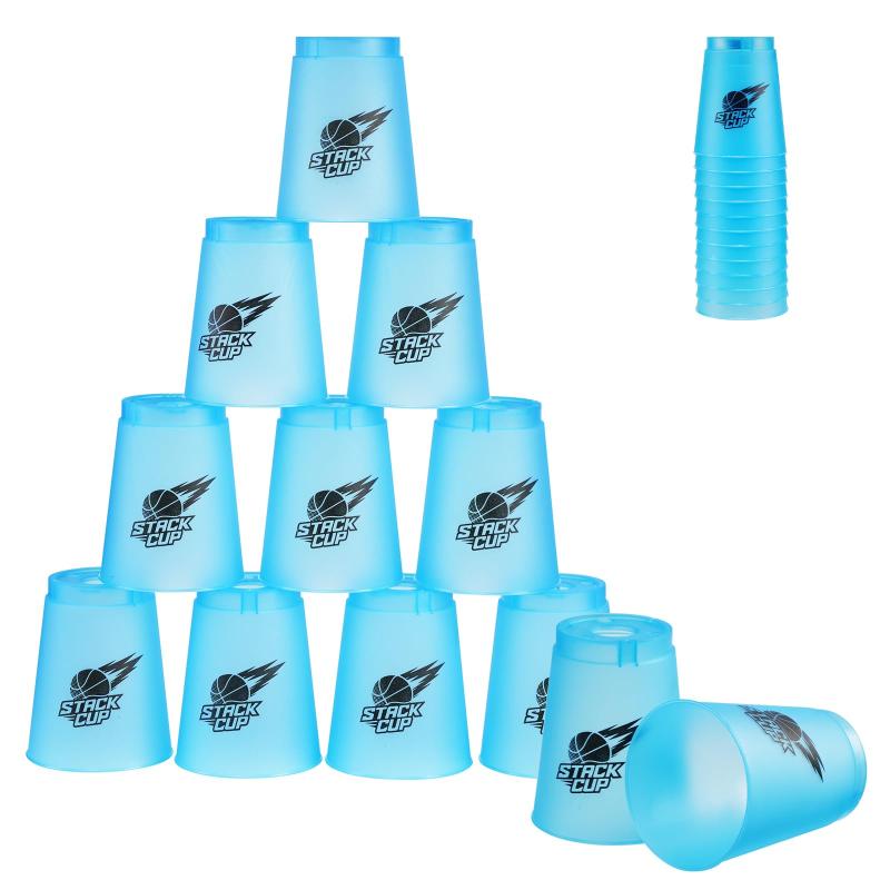 Cyfie スポーツスタッキング カップ 12個セット Flying Cup 飛重ねカップ 穴あき 速重ね 競技用 練習用 トレーニング 初心者でも対応 専用袋付き【大人気のカップゲーム】親子で一緒に楽しめます。一緒に遊びながら家族との貴重...