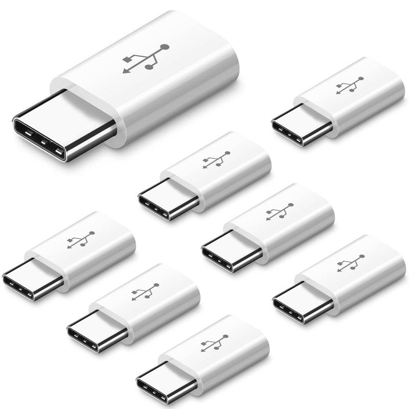 RuiMi Micro USB to Type C 変換アダプタ 急速充電/データー転送/ 56Kレジス Micro USB to type C 変換コネクタ (8個セット)充電コネクター スマホ 充電 データ伝送 軽量タイプ【適用機種】 ...