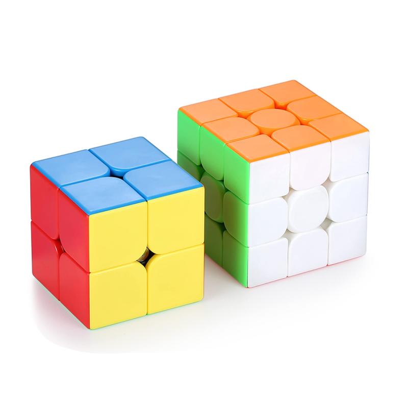 マジックキューブ 2個セット 2x2 3x3 魔方 ポップ防止 脳トレ XMD 競技用キューブ 知育玩具 対象年齢:6歳以上 (ステッカーレス 競技版)💗 マジックキューブ　ステッカーレス　軽快な回し心地】従来とは違う革新な...