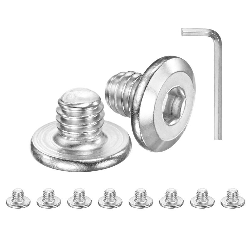 M METERXITY 10パック 平ヘッドソケットキャップスクリュー、M6x6mm 304ステンレススチールヘックスドライブファスナーキット、機械/家具/自動車/船舶用、フルスレッド六角ボルト[多目的使用] - 機械、家具、自動車、電子機...