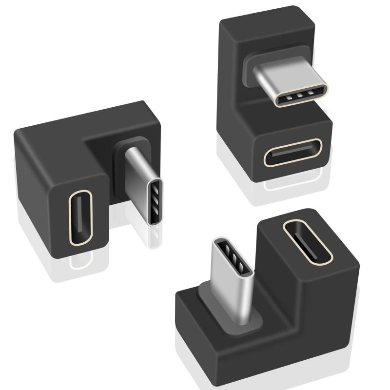 Poyiccot USB C U字型アダプター 、USB C U字コネクタ10Gbps、180度 USB Type-Cアダプタ高速データ転送 (Type-C 3.1 Gen 2) 延長コネクタ 携帯電話 ノートパソコン用（1個セット)【US...