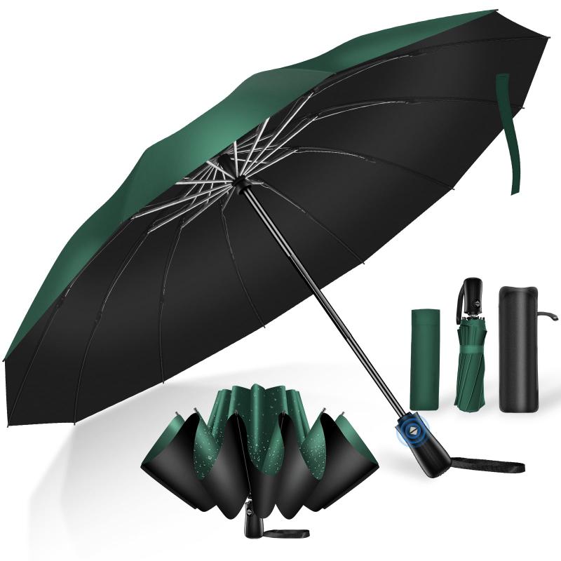 【強化型12本骨 &amp; 逆折り式】折りたたみ傘 折り畳み傘 ワンタッチ 自動開閉 逆折り式 おりたたみ傘 UPF50+ 折りたたみ日傘 超撥水 メンズ傘 超大サイズ 大きい 長持ち 耐強風設計 男子日傘 ☂急な雨の際にあると便利な「折...
