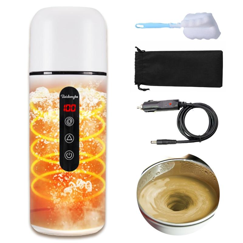 SMARTABL 車載電気ケトル 車用電気ポット 迅速沸騰 車用湯沸かし器 加熱ボトル 車載カップ お湯作り 車中泊 湯ボルト