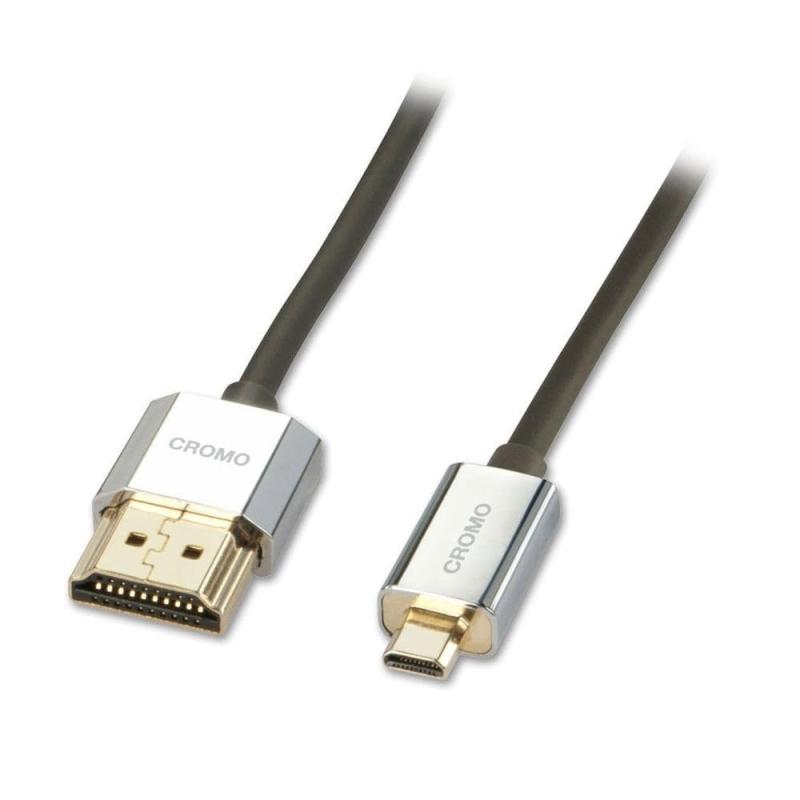 LINDY 0.5m CROMO LINE HDMI 2.0 Type-A to Type-D極細ケーブル(型番:41680)直径3.2mmの極細ケーブルは、新型超薄型テレビのために特別に設計されており、インテリアの配線、持ち運び、収納に便...
