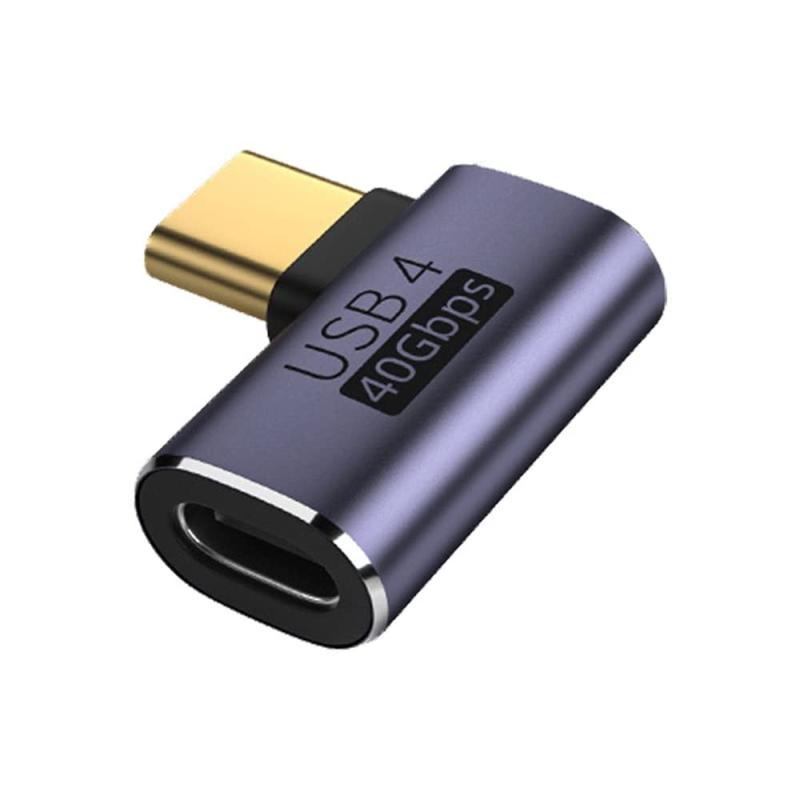 cablecc 40Gbps オス-メス USB4 Type C 90度 左右角度 100W 電源データ 8K ビデオアダプター ノートパソコン用 携帯電話用USB4アダプターは100W 20v 5aパワー最大と40Gbpsのデータ定格をサ...