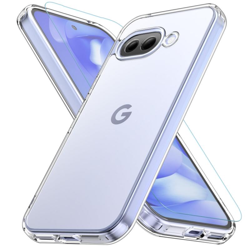 AXAG Google Pixel 9a ケース クリア 耐衝撃 グーグル ピクセル 9a ケース 黄変防止 ガラスフイルム保護付き対応機種・品質：Google Pixel 9a 専用ケース。最新の黄変防止技術及び材料（PC+TPU新素材）...