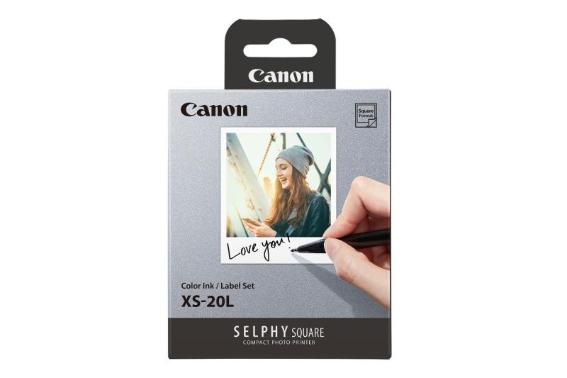 キヤノン Canon SELPHY SQUARE QX10/QX20用カラーインク/ラベルセット XS-20Lサイズ：72 x 85mm