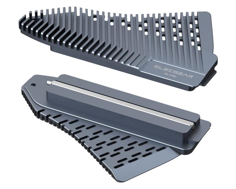 ElecGear PS5 NVMe SSD ヒートシンク、EL-P5C ヒート パイプ + ソリッド アルミニウム ヒートシンク クーラー、プレイステーション 5 内部 PCIe M.2 NVMe 4.0 Gen4 ゲーミング メモリ用、サ...