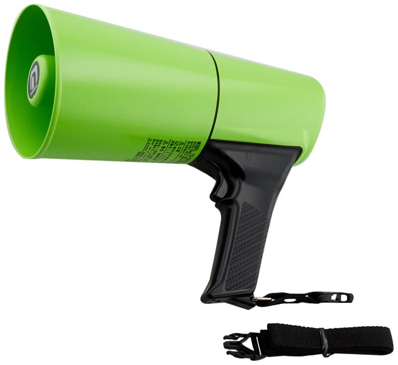 ノボル かるーいホン4.5W 軽量・耐水・耐衝撃仕様 TD501G口径(mm):109定格出力(W):4.5内蔵音:なし本体色:緑全長(mm):228音声通達距離(m):約160内蔵音通達距離(m):-ストラップ長さ(mm):400●保護等...