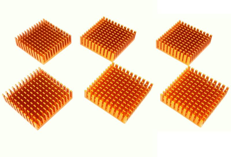 Easycargo 40mm ヒートシンク 40mm x 40mm x 11mm、3Dプリンター冷却用アルミニウムクーラー冷却ヒートシンク、TEC1-12706 熱電ペルチェクーラー 40mmx40mmx11mm (ゴールド調 6個)。Go...