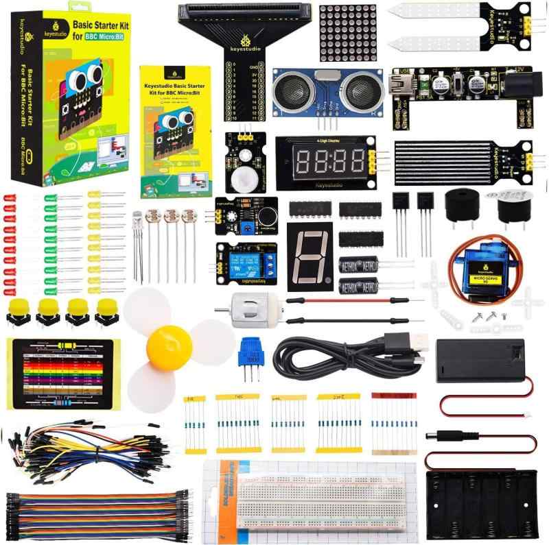 KEYESTUDIO ベーシックスターターキット BBC Microbit V2 V1.5用 (Micro:bitは含まれません) 35レッスンチュートリアル i2c LCD 5Vリレー LEDマトリックス ブレッドボードコンポーネント テ...