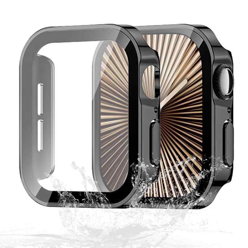 YAODLE Apple Watch Series 11/10 46mm カバー 防水 アップルウォッチ 防水 ケース アップルウォッチ10 カバー PC素材 ガラスフィルム一体型 全面保護 二重構造 防塵 日本旭硝子材 キズ防止 軽量（4...