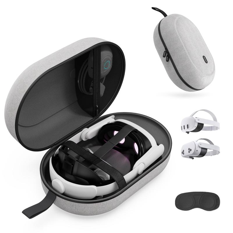 Syntech 大型ハードキャリングケース 対応Meta Quest 3S/Oculus Quest 3/2/Pro/Pico4 アクセサリー VR ヘッドセット、エリートストラップ、タッチコントローラーなどに対応、大容量で収納・旅行用、グ...