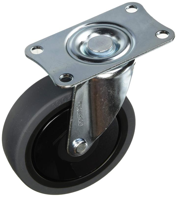 トラスコ中山(TRUSCO) 樹脂台車カルティオ用省音キャスター Φ100 エラストマー車 自在 黒/銀 車輪100×28×122mm TYSFHG-100SEL許容荷重(kgf):66.3車輪径D(mm):100車輪幅(mm):28取付高...