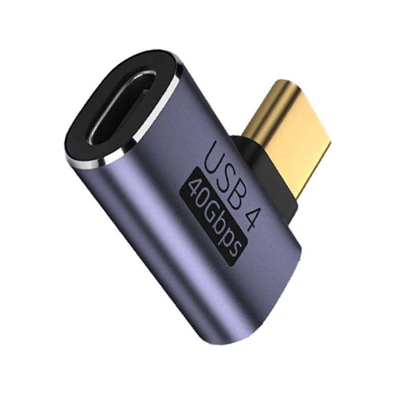 NFHK 40Gbps USB4 Type C オス-メス 90度 左右角度 100W パワーデータ 8K ビデオアダプター ノートパソコン 携帯電話用USB4アダプターは100W 20v 5aパワー最大と40Gbpsのデータ定格をサポート...