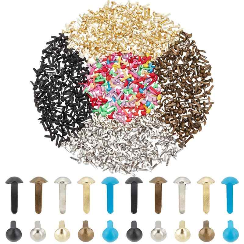 PH PandaHall 約1000個/セット 鉄製 割りピン 割鋲 画鋲 8x4.5mm プッシュピン ミニ割りピン 多機能ピン 留め具 フォト ファイル カード アルバム スクラップブック 固定用 装飾用 書類整理 保存ケ✿【サイズ】：...