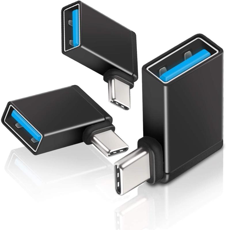 UseBean直角USB-C &amp; USB 3.0変換アダプタ（3パック）,90度L字USB Type C to USB コンバータ,Type-C to USB Aメスコネクタ,Thunderbolt 3 OTG 対応MacBook ...