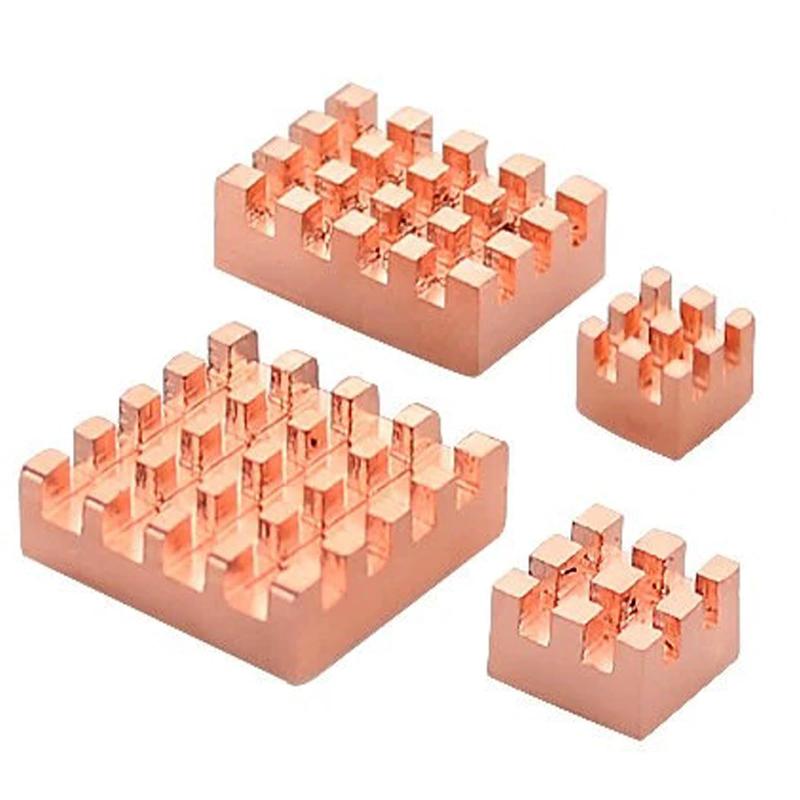 Haojiaho Raspberry Pi用 ヒートシンク 純銅 4個セット Raspberry Pi 4B用 熱伝導性粘着テープ 付き 銅ヒートシンク1.【互換性】Raspberry Pi 4B用設計で、ぴったりフィット。　2.【優れた熱...