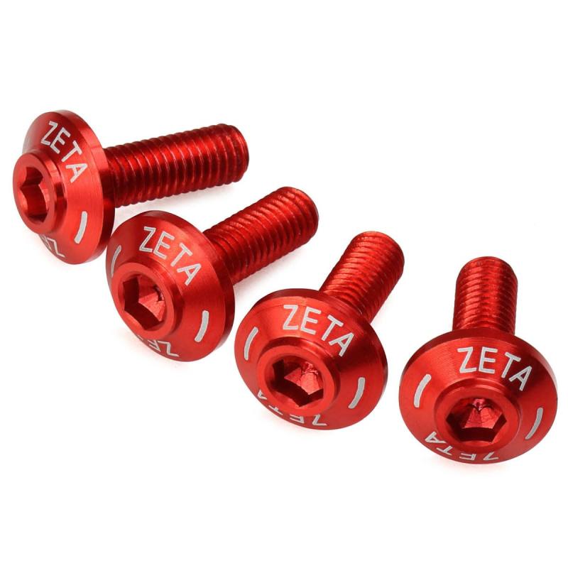 ジータレーシング(ZETA RACING) スクリーンボルト レッド 4本入り 高強度アルミ合金 アルマイト処理 ドレスアップボルト ダートフリーク Dirtfreak ZS88-10427000系の高強度なアルミニウム合金を削り出し、アル...